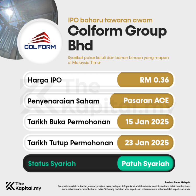 10 Perkara Kena Tahu Sebelum Memohon IPO Colform Group Berhad - The Kapital